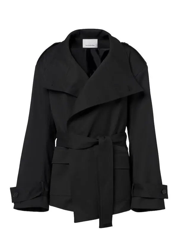 THE FRANKIE SHOP Tavea Belted Double-breasted Jacket - Black