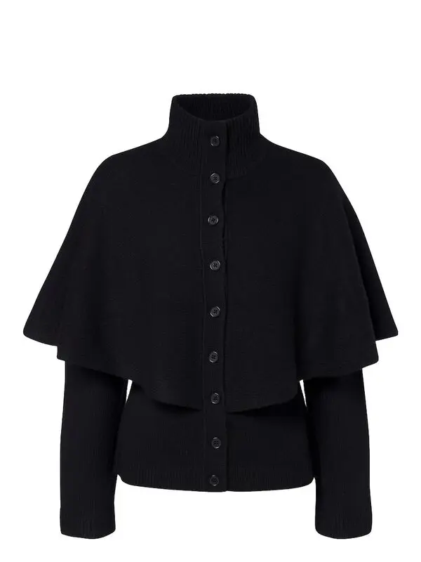 Vince Caped Wool-blend Cardigan - Black