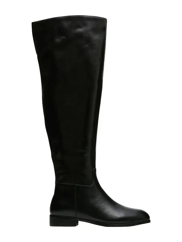 Steve Madden Canter Leather Wide Calf Over The Knee Boots - Black