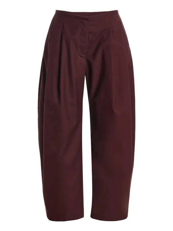 SLOAN Exclusive Pleated Wool Barrel-leg Pants - Purple