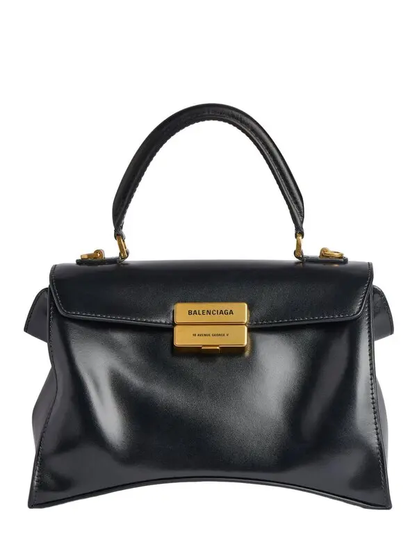 Balenciaga Hourglass Avenue Top Handle Bag Small - Black