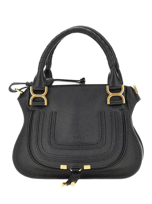 Chloé Grained Leather Small 'marcie' Bag - Black