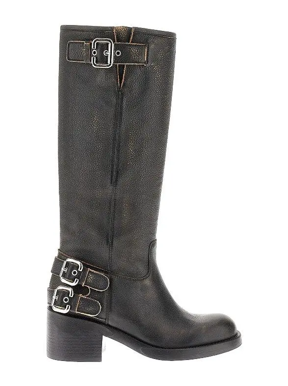 Chloé Dakota' Grained Leather Boots - Black
