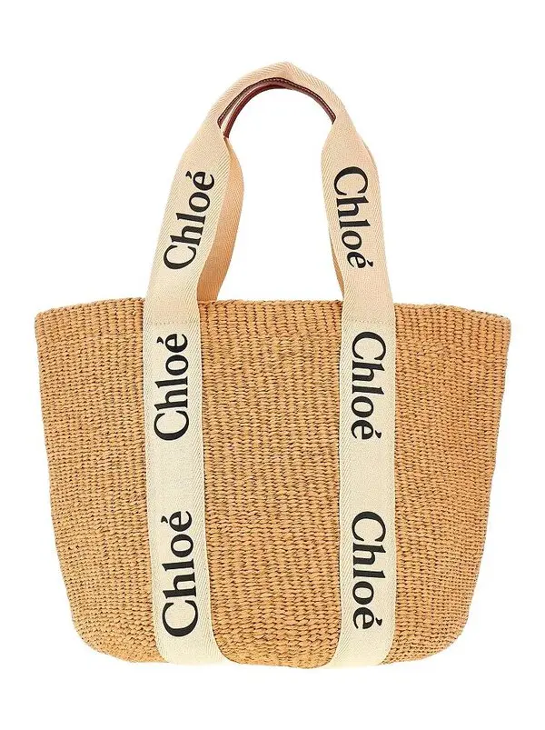 Chloé Woody' Large Basket Bag - Beige