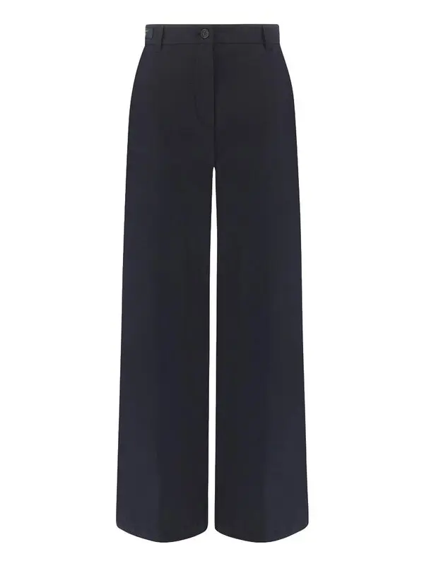 Paul & Shark Stretch Cotton Twill Palazzo Trousers - Dama Blue