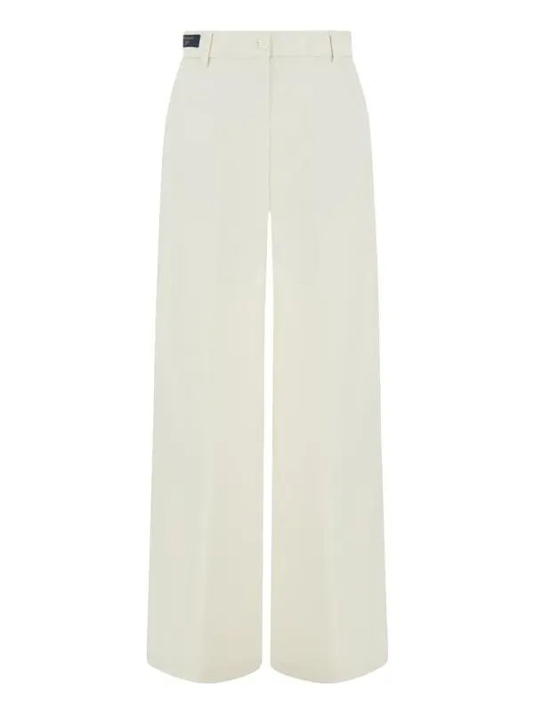 Paul & Shark Stretch Cotton Twill Palazzo Trousers - Butter