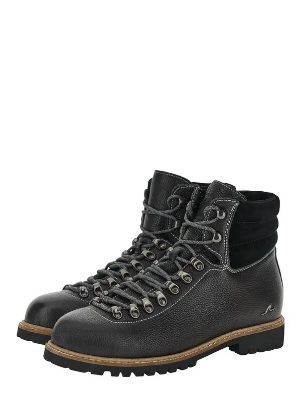 Paul & Shark Leather Lace-up Boots - Black