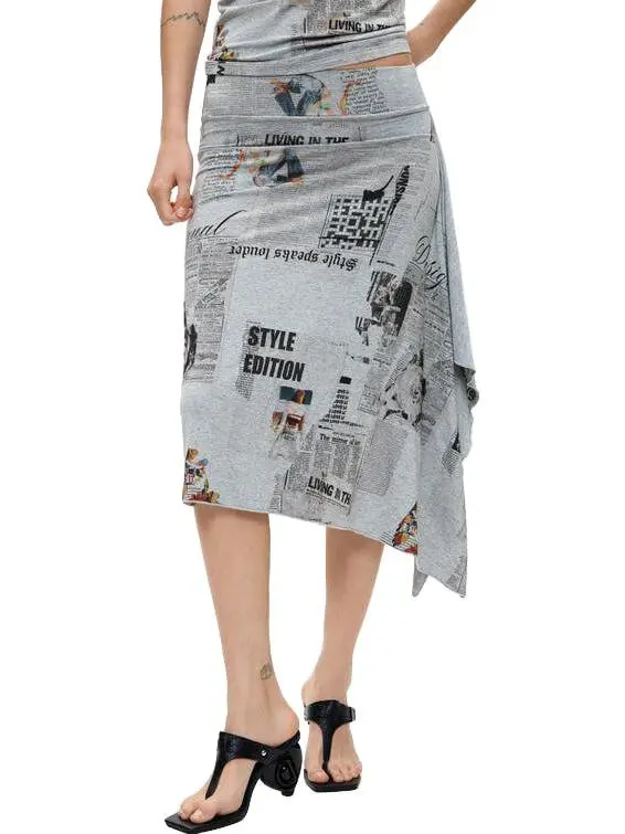 Desigual Handkerchief Hem Skirt - Gray