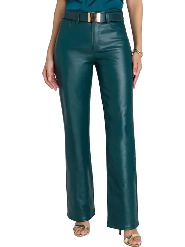 THE NOLI SHOP Aria Coated Flare Jeans - Deep Teal