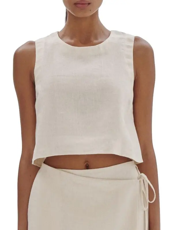 Nude Lucy Sian Linen Top - Chamomile