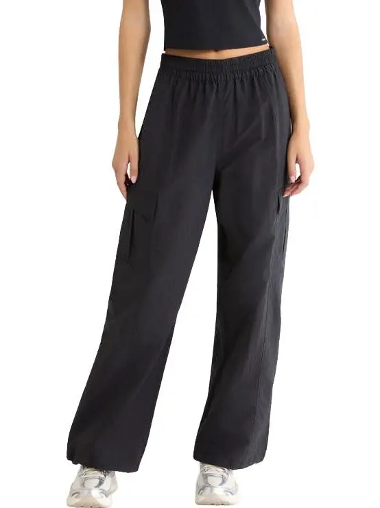 MPG Wide Leg Cargo Pants - Black