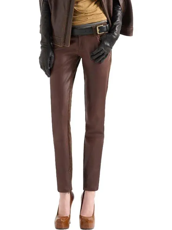 7 For All Mankind Y2k Coated Low Rise Skinny Pants - Leather Noho