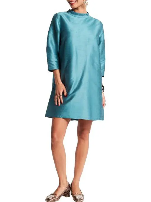 FRANCES VALENTINE Diplomat Mini Dress With Sleeves - Teal