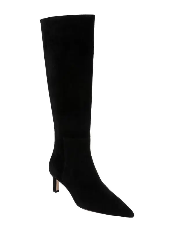 L'Agence Baxter Knee High Boot - Black Suede