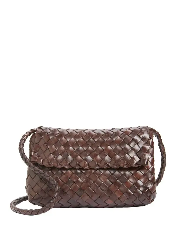 LOEFFLER RANDALL Vinnie Woven Leather Crossbody Bag - Chocolate