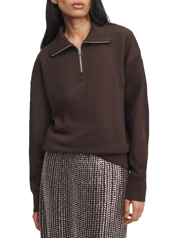 Rag & Bone The Everyday Terry Half Zip Pullover - Espresso