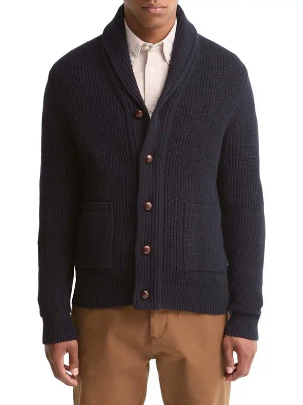 Barbour Hartland Shawl Collar Wool Cardigan - Navy