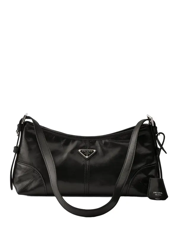 Prada Aimèe Medium Leather Shoulder Bag - Black