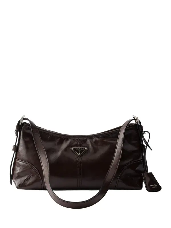 Prada Aimèe Medium Leather Shoulder Bag - Brown
