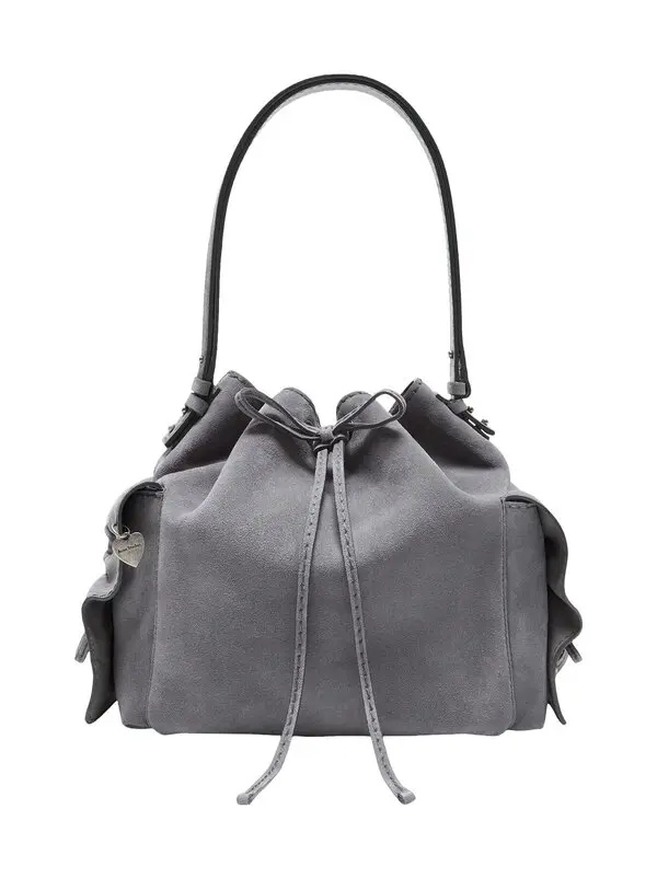 Acne Studios Multipocket Suede Bucket Bag 'cold - Grey