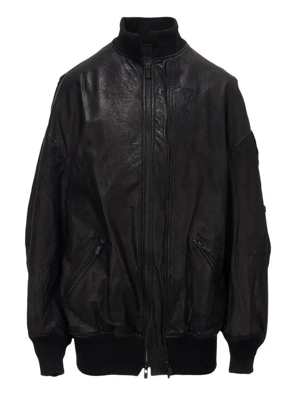Y’s Soft Leather Double Zip Blouson - Black