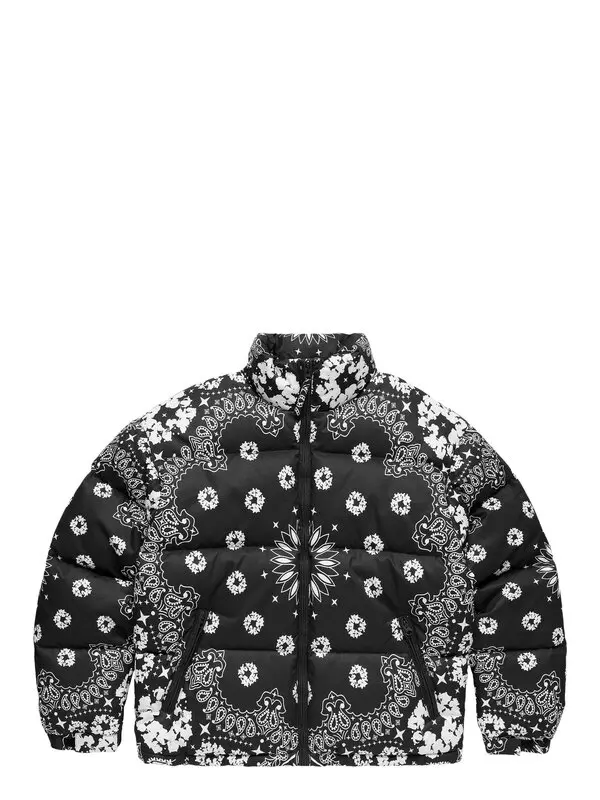 DENIM TEARS Cotton Wreath Paisley Puffer Jacket - Black