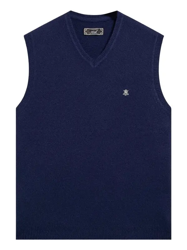 Kith Boucle Heath V-neck Sweater Vest 'nocturnal - Blue