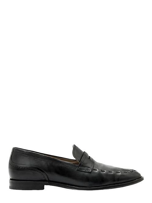 ALLSAINTS Jules Stitch Leather Loafers - Black