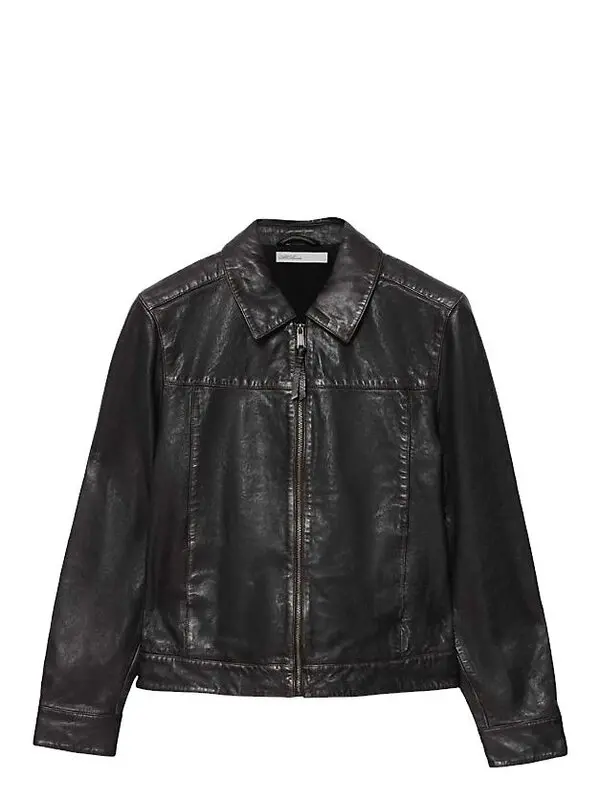 ALLSAINTS Oakland Zip-up Leather Jacket - Black/brown