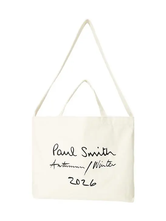 Paul Smith Dream Factory Aw26 Print Cotton-canvas Tote Bag - Ecru