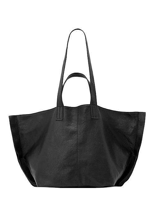ALLSAINTS Lutece Oversized Leather Tote Bag - Black