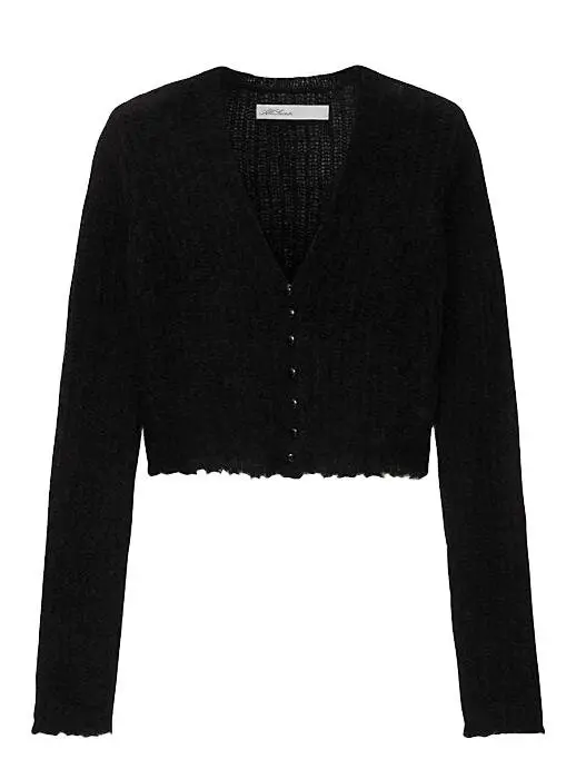 ALLSAINTS Mable V-neck Cropped Alpaca-blend Cardigan - Black