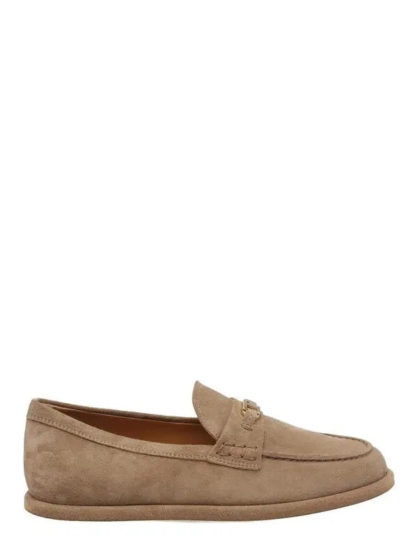 TOD'S Suede Loafers - Gold