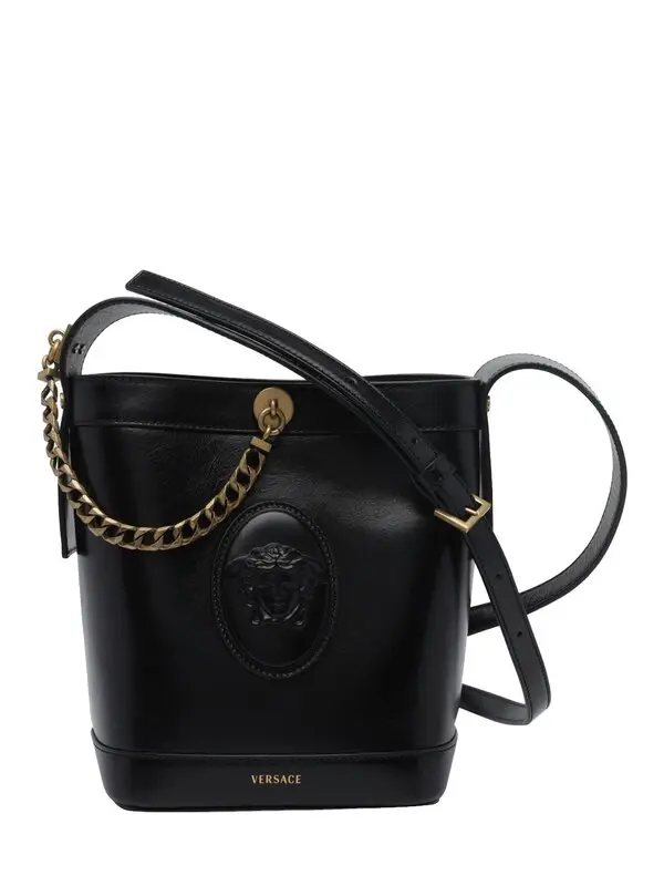 Versace Mini Pivot Bucket Bag - Black