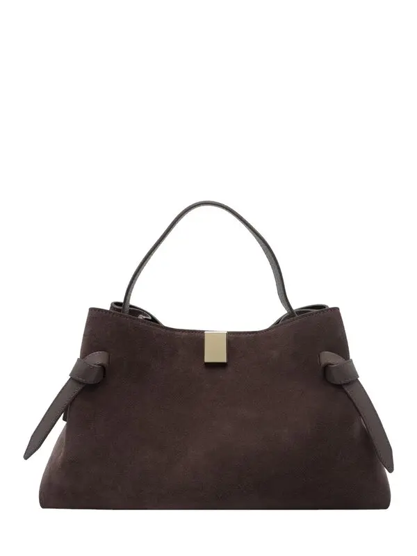 Yuzefi Suede Gyoza Handbag - Brown