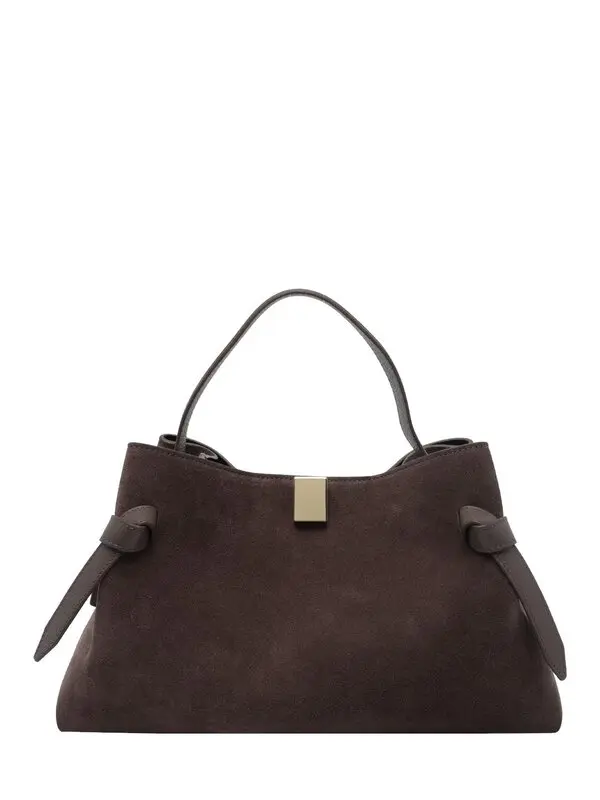 Yuzefi Suede Gyoza Handbag - Brown