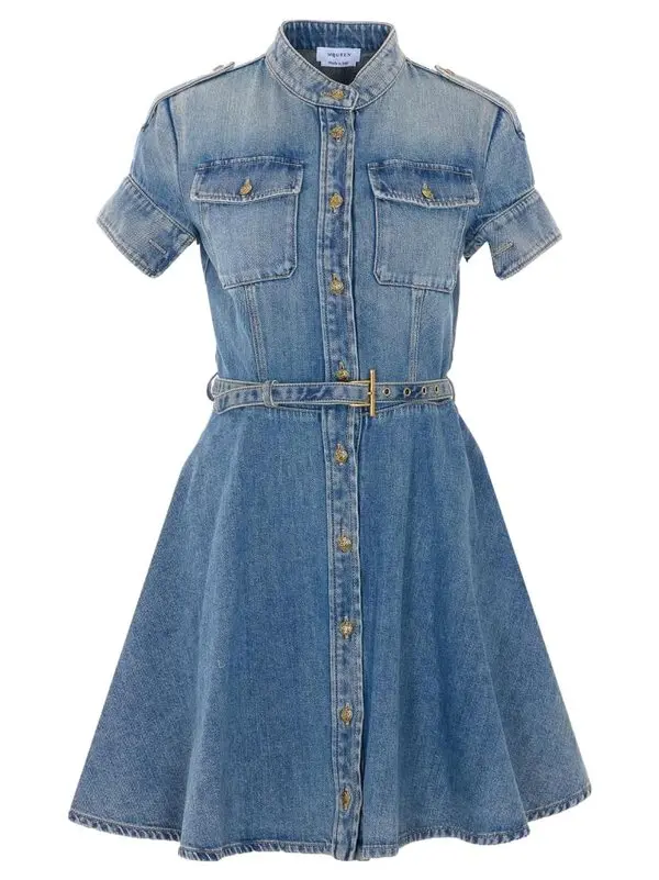 Alexander McQueen Denim Mini Dress - Blue