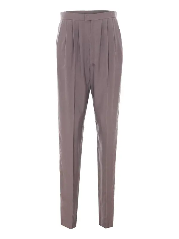 Saint Laurent Habotai Silk Pants - Gray
