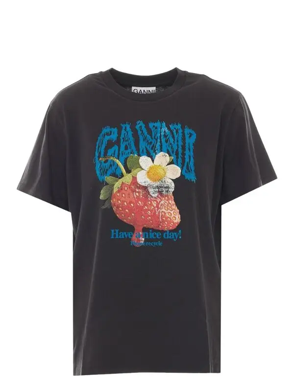 GANNI T-shirt Essential - Gray