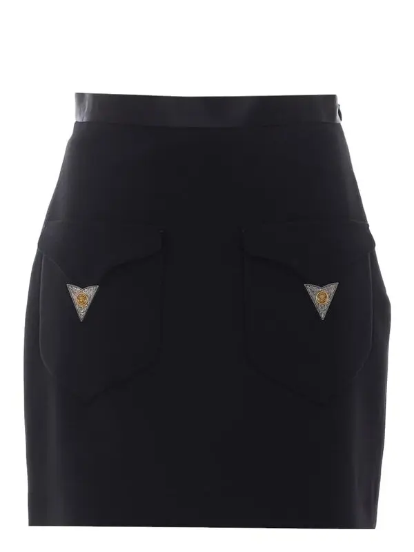 Versace Wool Mini Skirt - Black