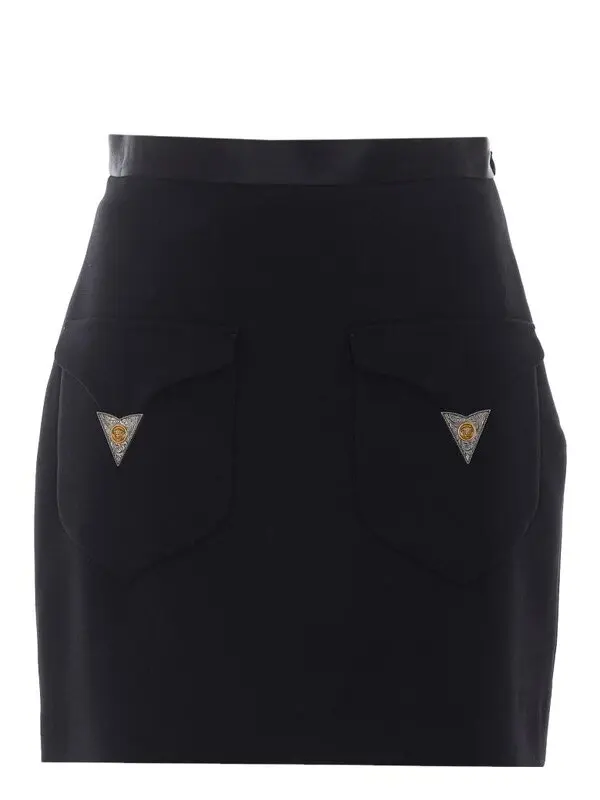Versace Wool Mini Skirt - Black