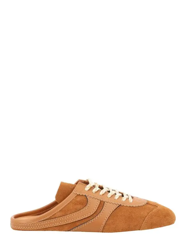 Dries Van Noten Lace-up Suede Mule Sneakers - Brown