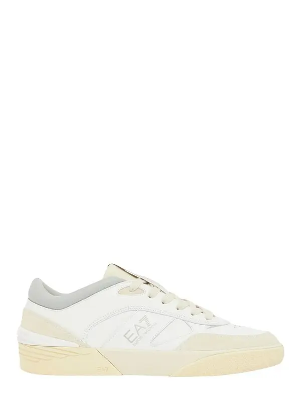 EA7 S Bovine Leather Sneakers - White