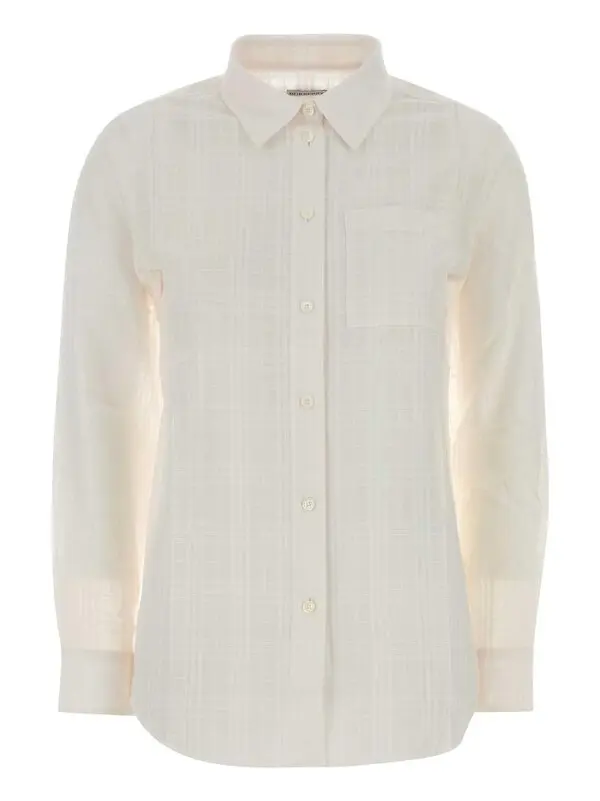 Burberry Emma Check Pocket Cotton Top - Chalkwhiteipcheck