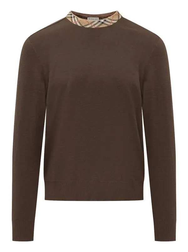 Burberry Michael Crewneck Knit Sweater - Chocolate Brown