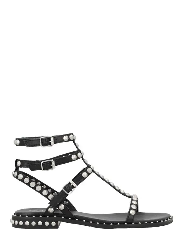 Ash Studded Strappy Gladiator Sandals - Black