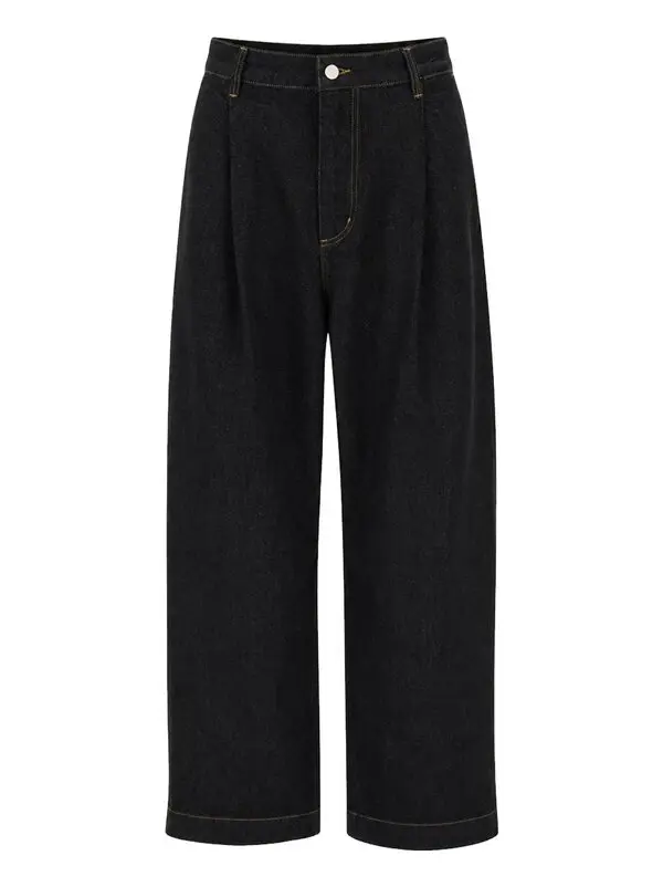 Studio Nicholson 100% Cotton Tapered Trousers - Black