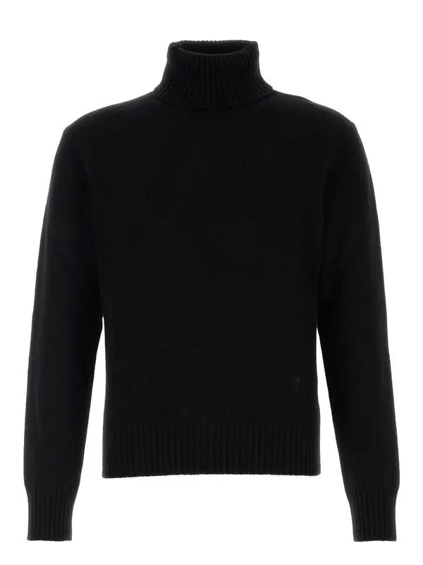 AMI Paris Cashmere Blend Sweater - Black