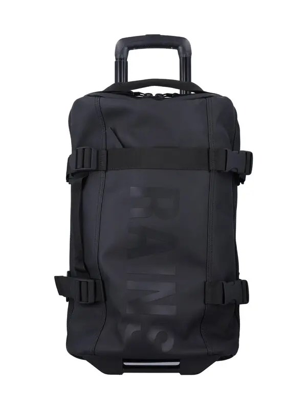 Rains Texel Cabin Handbag Travel Case With Silent Wheels & Telescopic Handle - Black