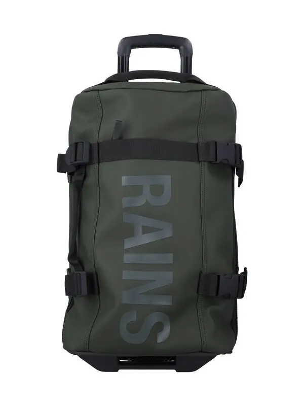Rains Texel Cabin Handbag With Silent Wheels & Telescopic Handle, 48 Cm - Green